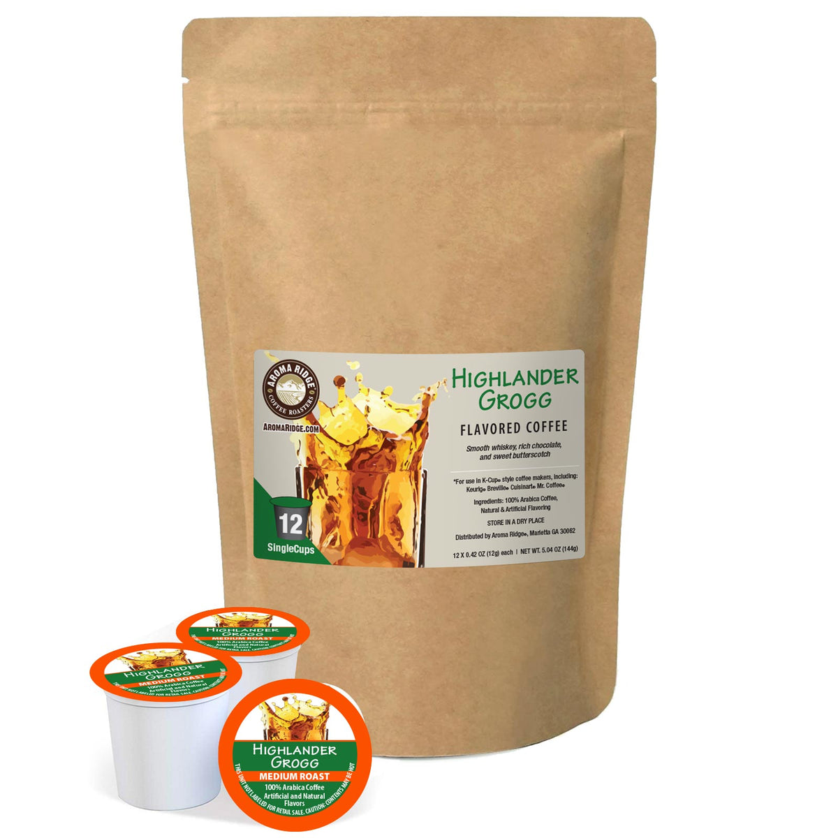 Highlander Grogg Flavored Coffee Single-Serve Pods 12 ct Medium Roast ...