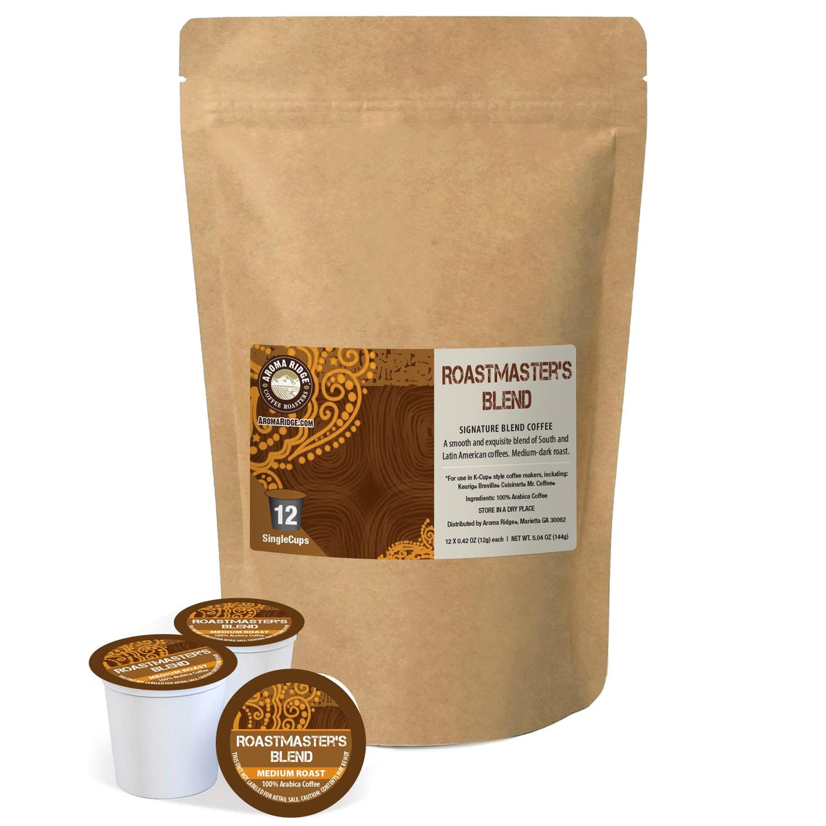 Roastmasters Blend Coffee Single-Serve Pods 12 ct Medium Roast – Aroma ...